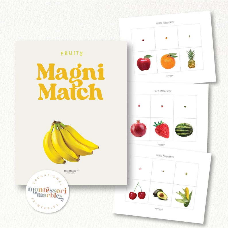 Fruits Magnifying Matching Game | Montessori Learning | Visual ...