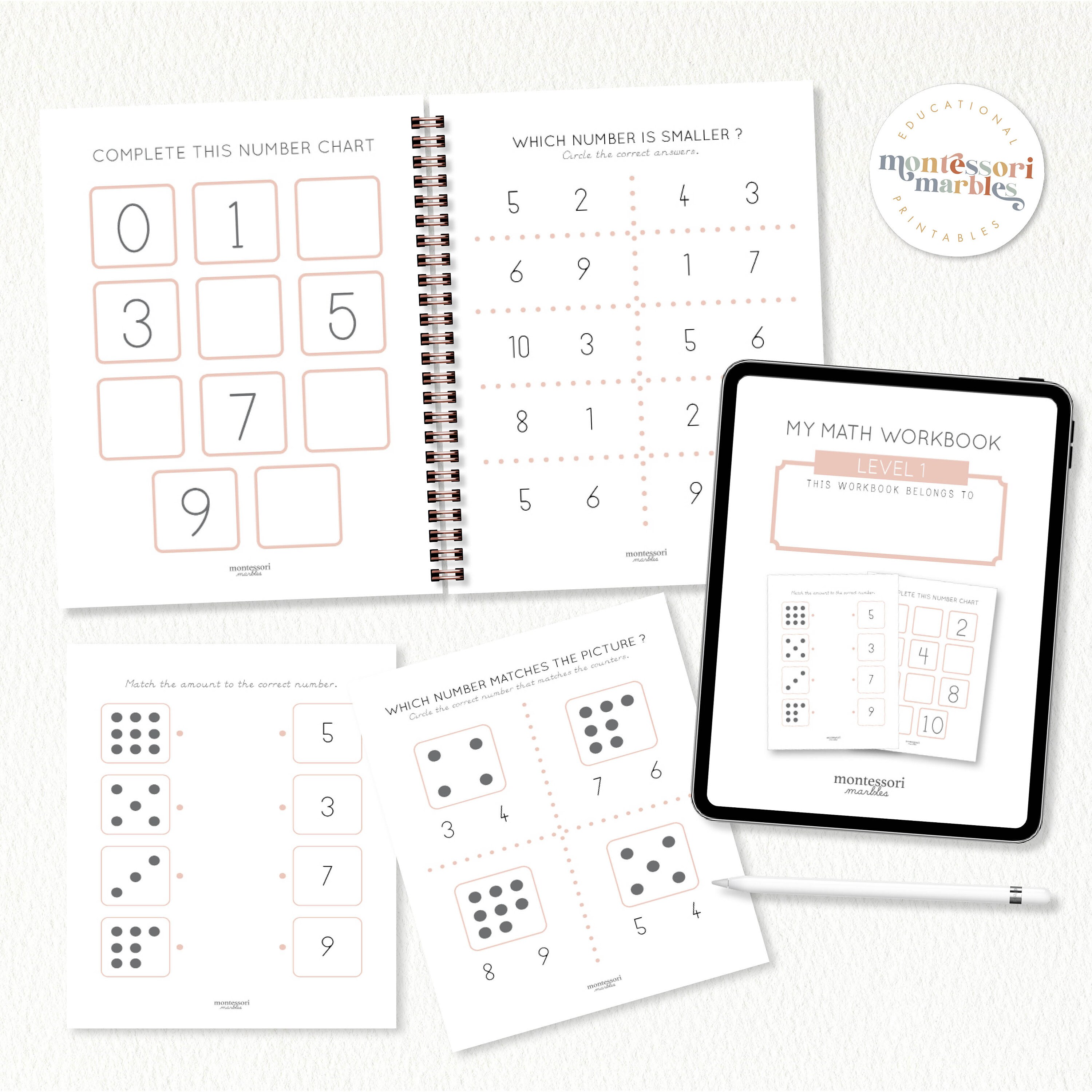 Math Counting 1-10 Workbook | Montessori Mathematics | Number ...