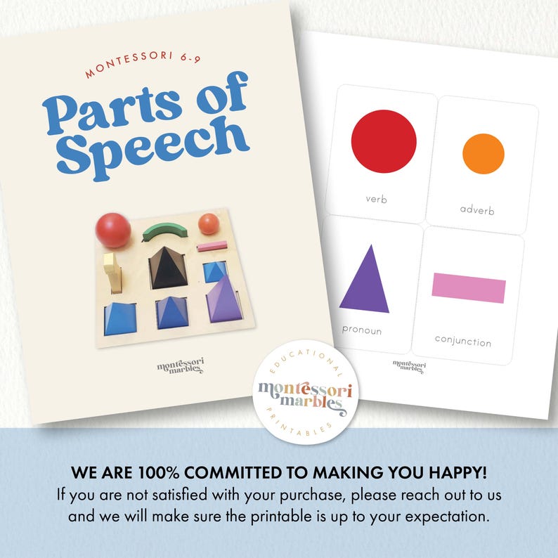 Parts of Speech Flash Cards | Montessori Grammar Symbols | Elementary ...