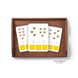 BEE UNIT Addition Clip Cards Simple Addition for - Etsy