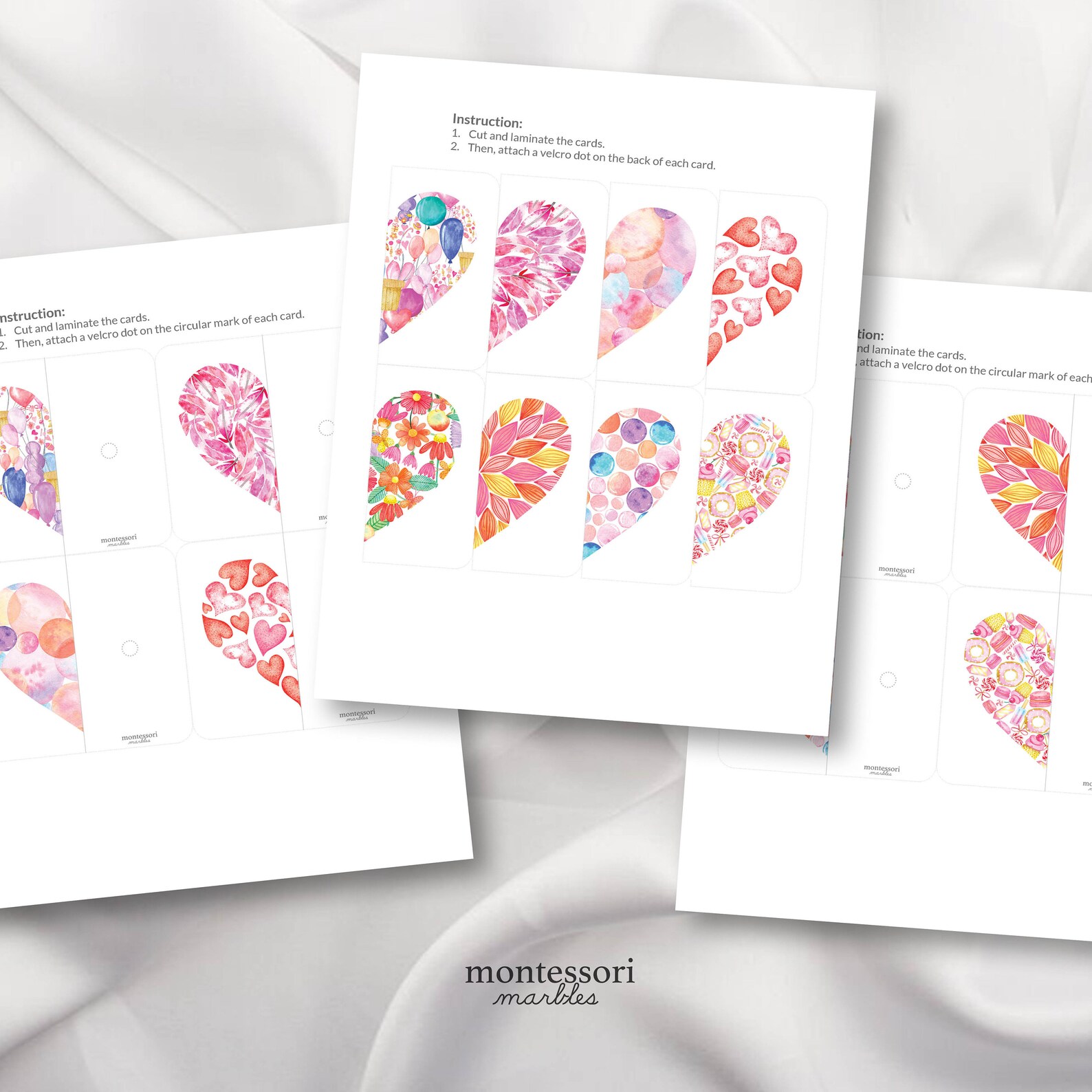 VALENTINES DAY Hearts Symmetry Matching Puzzle Montessori - Etsy