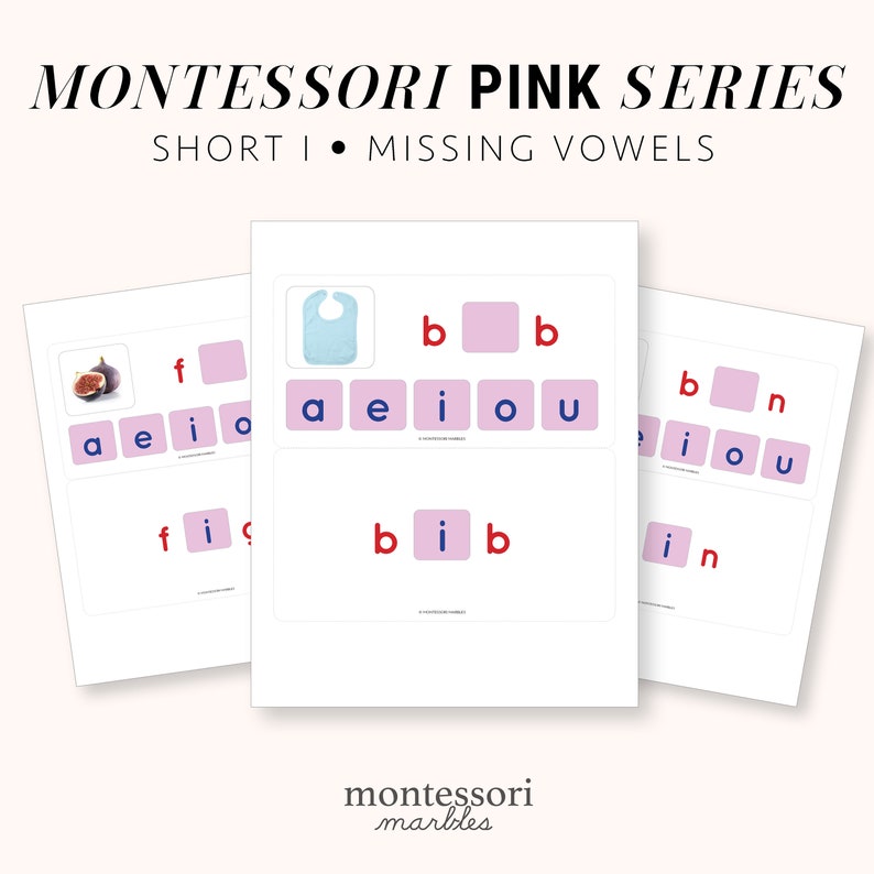 Montessori Pink Series Missing Vowel Short I Printable - Etsy