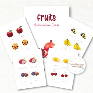 FRUITS Nomenclature Cards | Montessori Inspired Resources With Real ...