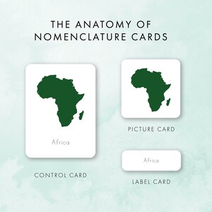 SEVEN CONTINENTS Nomenclature Cards Montessori Learning Resources for ...