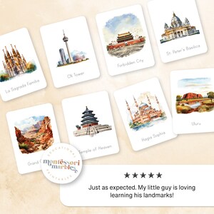 LANDMARKS Flash Cards | Montessori Inspired Printable | Popular ...