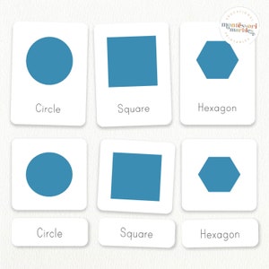 GEOMETRIC SHAPES Nomenclature Cards Montessori Inspired Resources ...