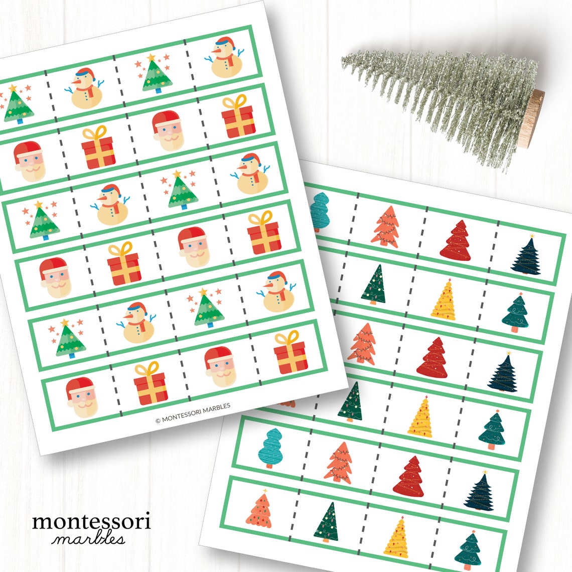 Christmas Cutting Strips Fine Motor Activity for Montessori | Etsy
