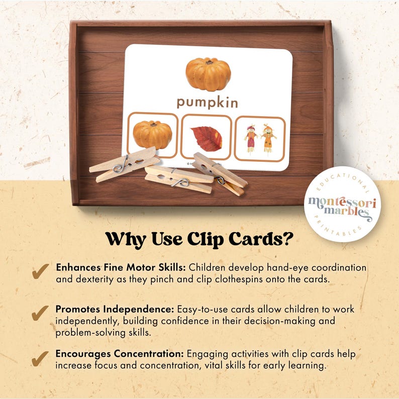 Thanksgiving Picture Matching Clip Cards | 14 Cards Ages 3-5 | Fall ...