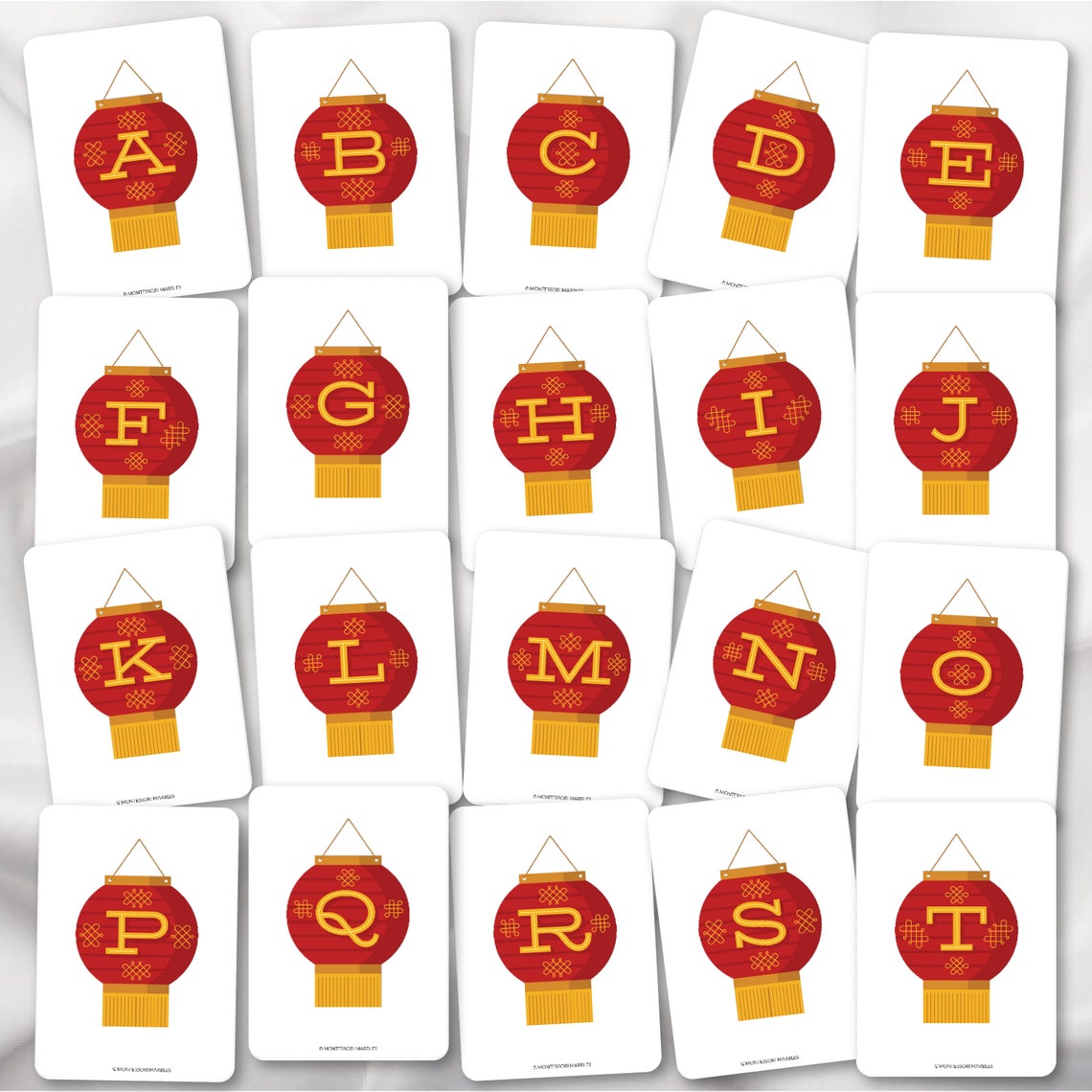 Lunar New Year Alphabet Flash Cards | Lantern Theme Montessori Cultural ...