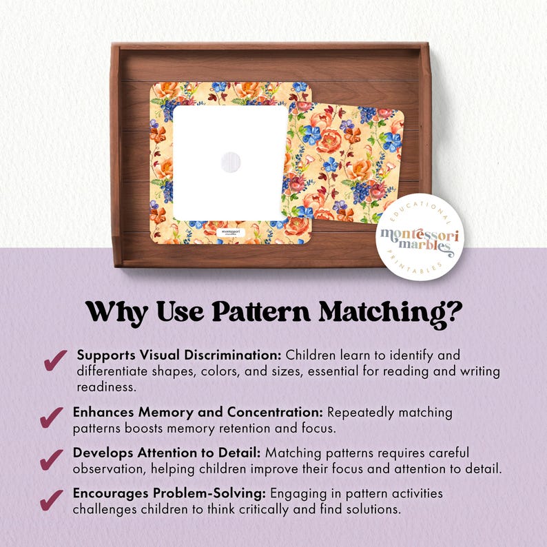 Spring Flowers Pattern Matching | Visual Discrimination Picture ...