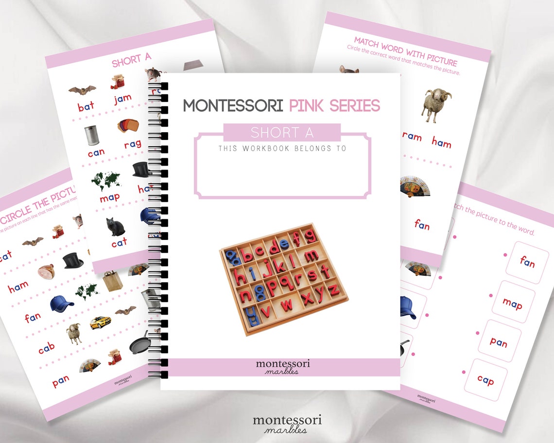 BUNDLE Montessori Pink Series Workbooks Short A E I O U CVC - Etsy