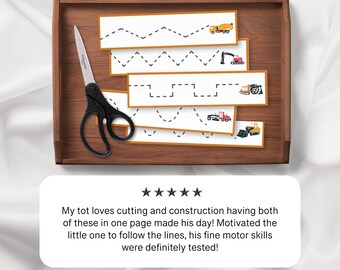 Preschool Scissor Skills Printable Worksheet Black and White - Etsy