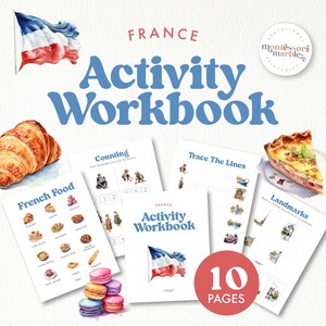 FRANCE Activity Workbook and Flash Cards | Fun Printable to Learn About ...