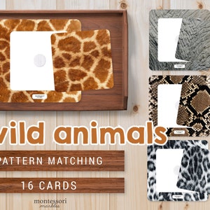 SAFARI & JUNGLE ANIMALS Pattern Matching Puzzle Activity - Etsy