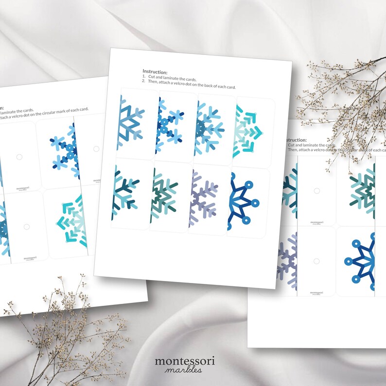 WINTER Complete the Snowflakes Symmetry Puzzles Montessori - Etsy