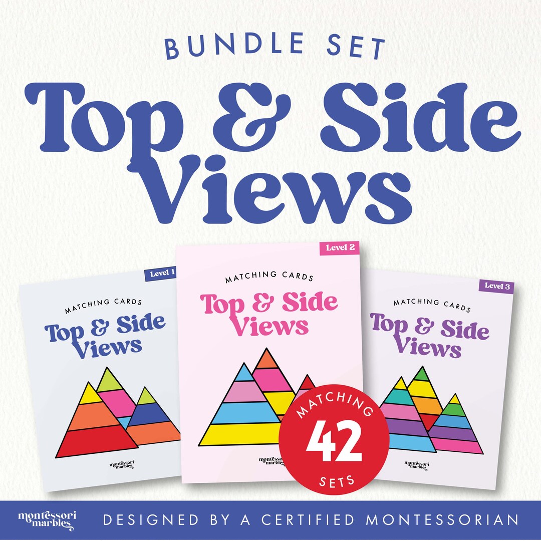 Perspective Matching Cards Bundle 3 Levels | Montessori Geometry STEM ...