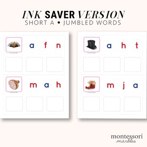 Montessori Pink Series Jumbled Word Cards for Short A - Etsy