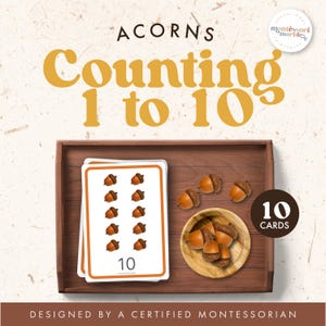 FALL Acorns Counting 1 to 10 | Montessori Inspired Counter Cards for ...