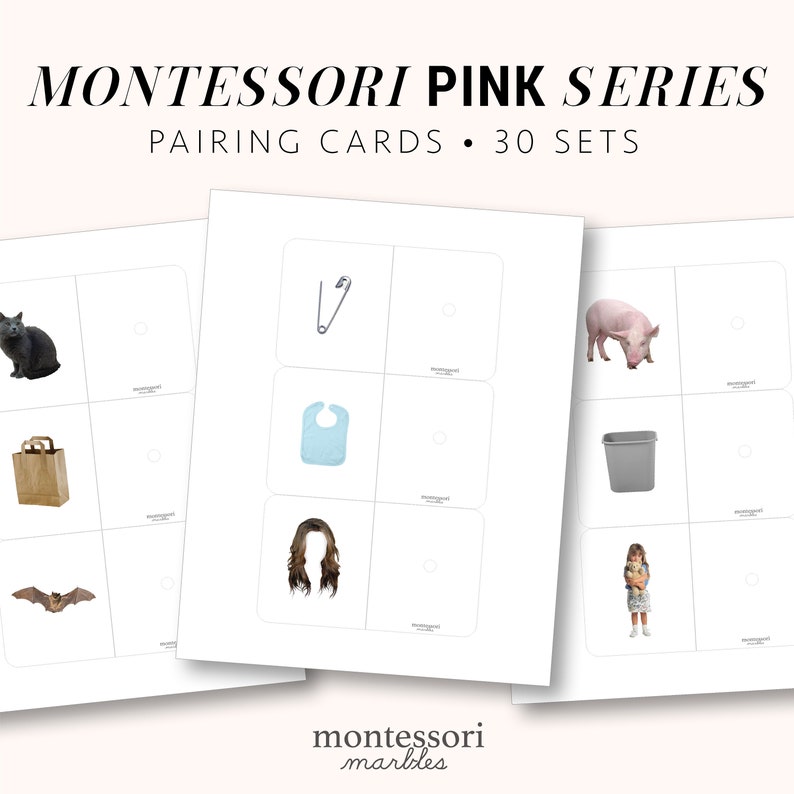 MONTESSORI PINK SERIES Pairing Cards Labelling Early - Etsy