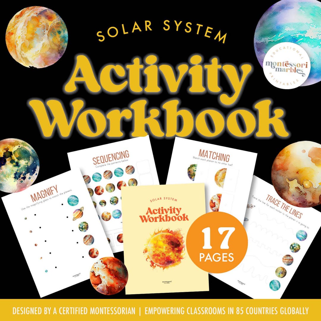 Solar System Activity Workbook | 17 Pages Space Science | Watercolor ...