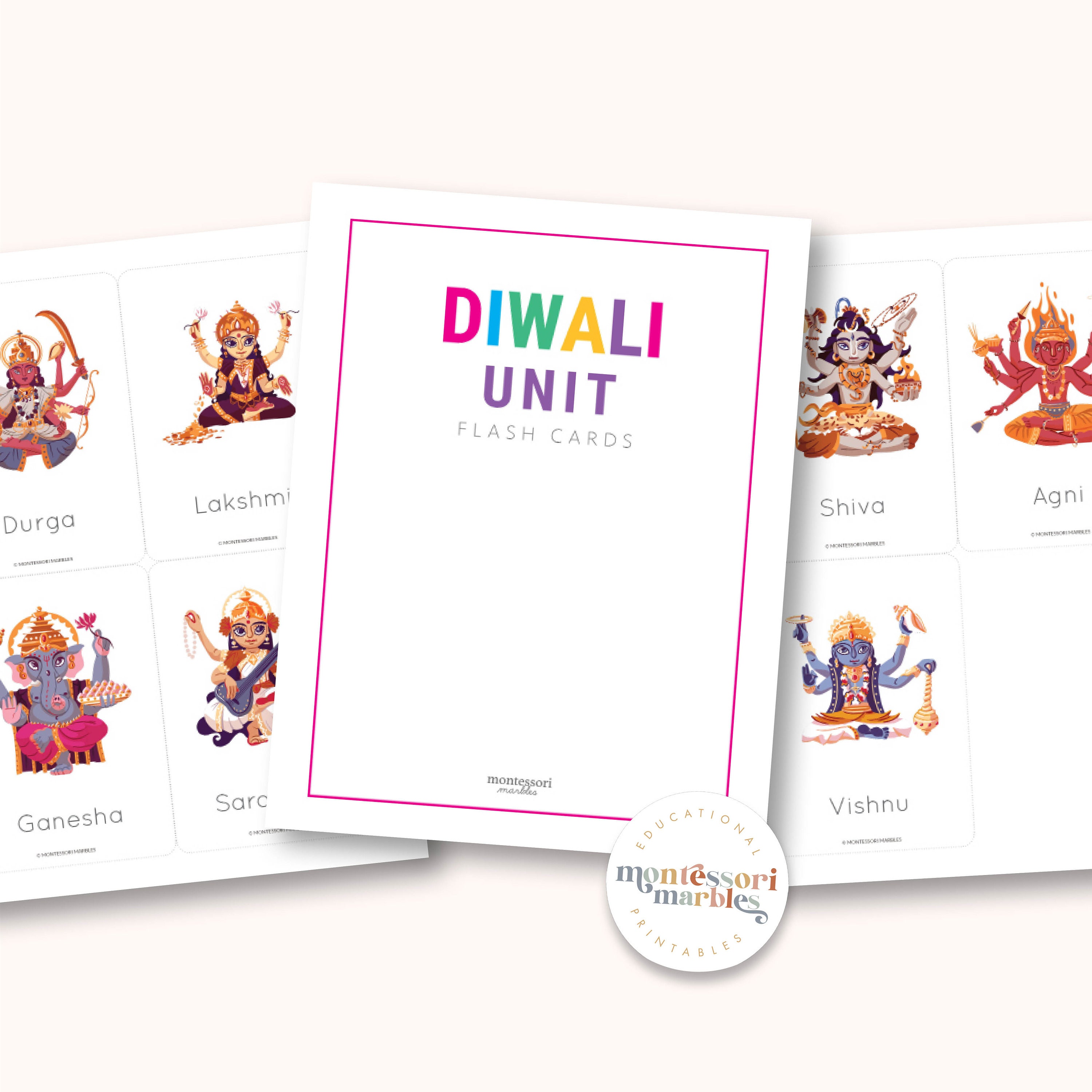 HINDU Gods Flash Cards Montessori Inspired Activity Cultural ...