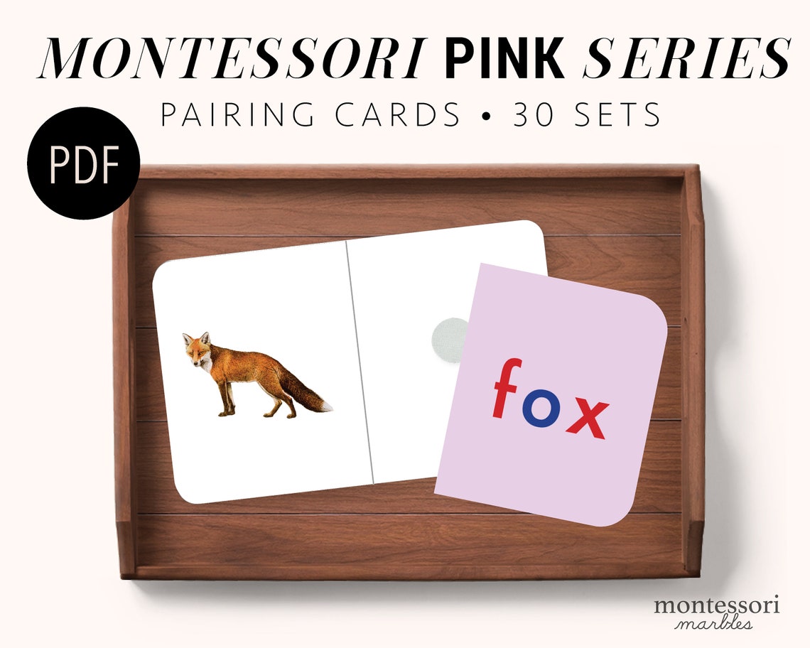 MONTESSORI PINK SERIES Pairing Cards Labelling Early - Etsy