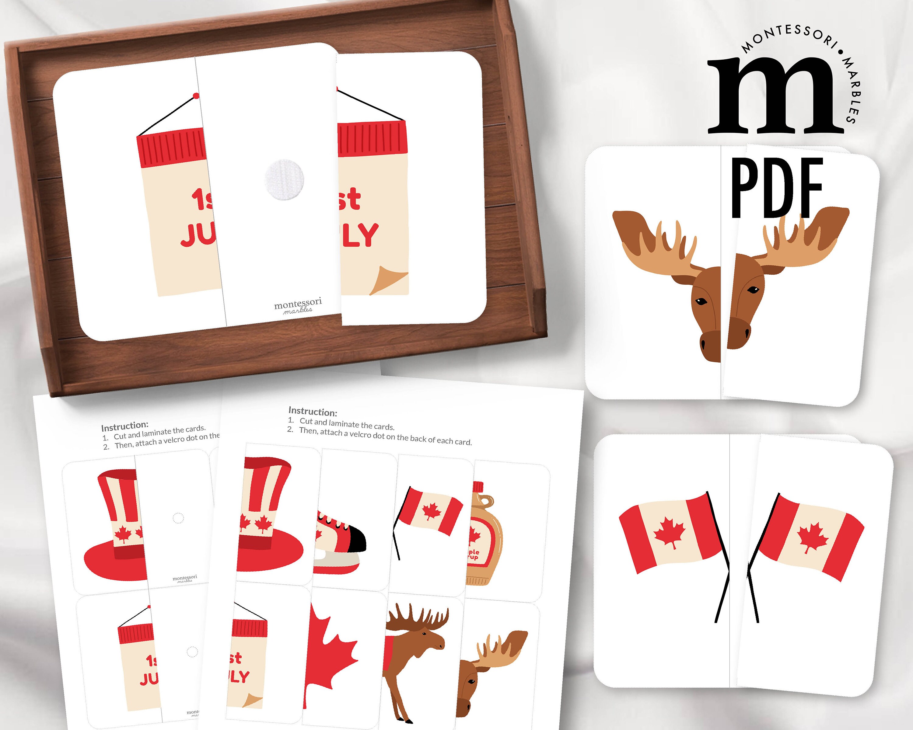 CANADA Symmetry Matching Puzzle Montessori Inspired Visual Skill ...