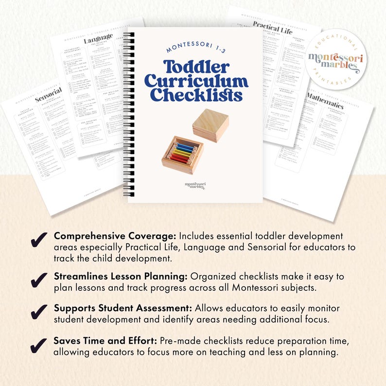 Montessori Toddler Curriculum Checklist 1-3 | Scope and Sequence ...