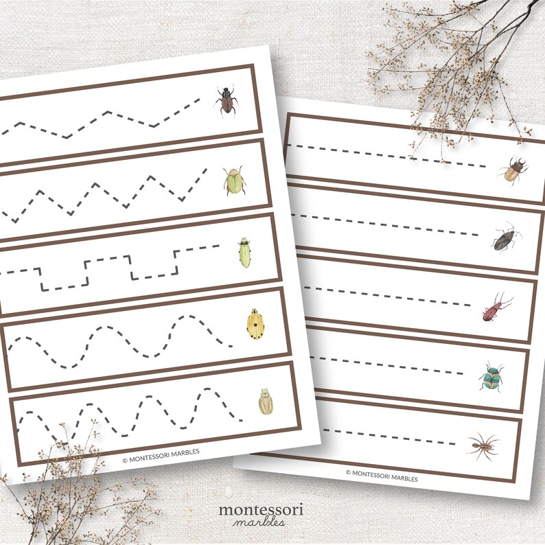 BUGS Cutting Strips for Montessori Toddler & Prek Fun Spring - Etsy