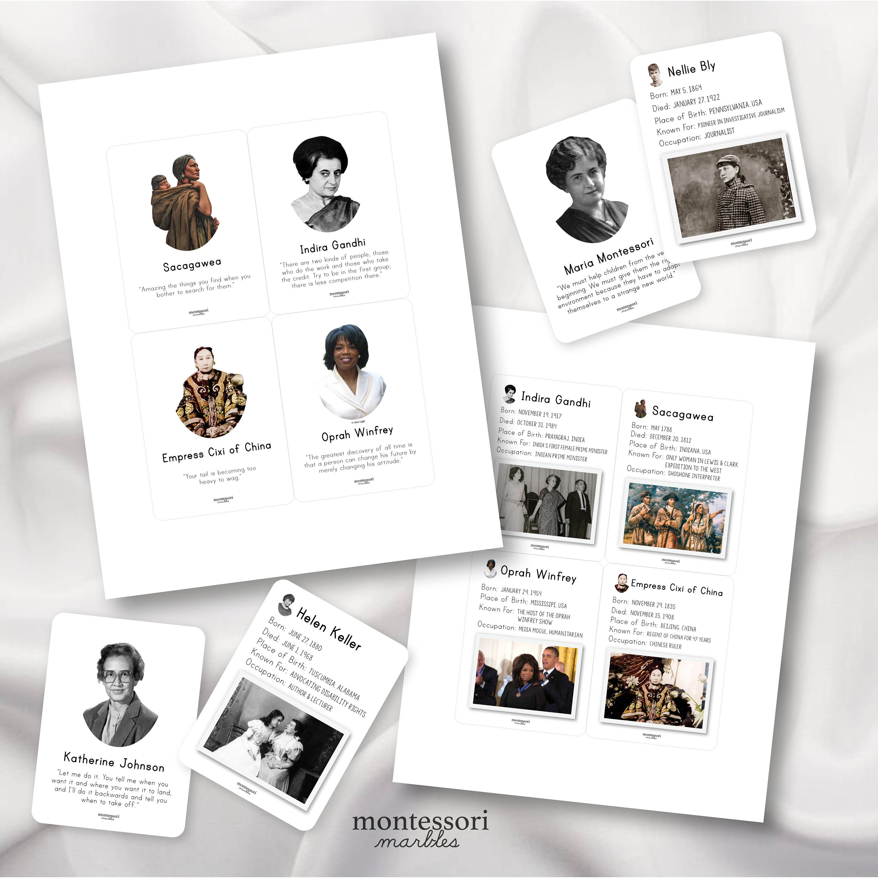 WOMEN'S HISTORY MONTH Famous Women Fact Cards Printable - Etsy