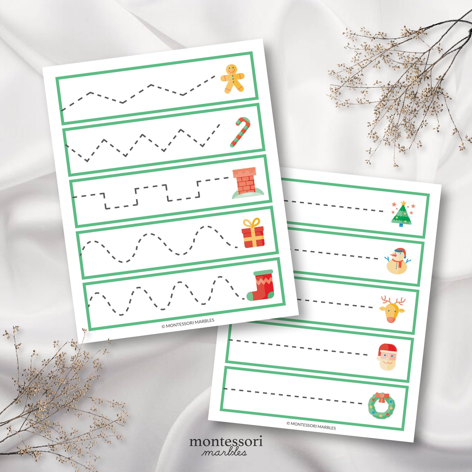 CHRISTMAS Cutting Strips Fine Motor Activity for Montessori - Etsy