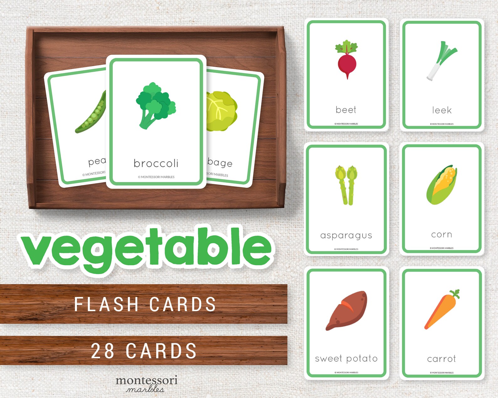 VEGETABLE Flash Cards Montessori Resources Preschool Prek - Etsy