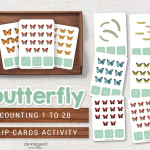 BUTTERFLY Counting 1 to 20 Kindergarten Math Learn to Count - Etsy