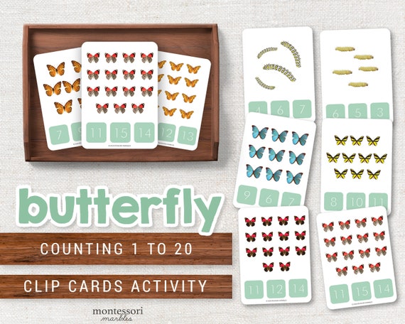 BUTTERFLY Counting 1 to 20 Kindergarten Math Learn to Count - Etsy