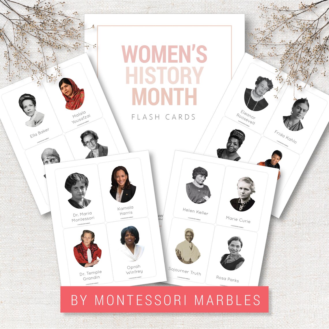 WOMEN'S HISTORY MONTH Flash Cards Printable for | Etsy