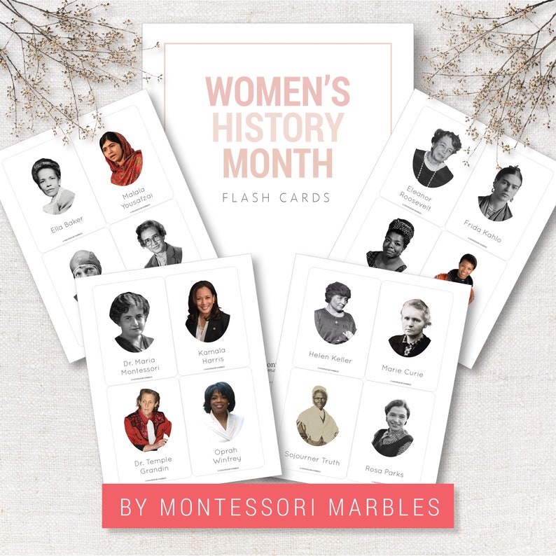 WOMEN'S HISTORY MONTH Flash Cards Printable for | Etsy