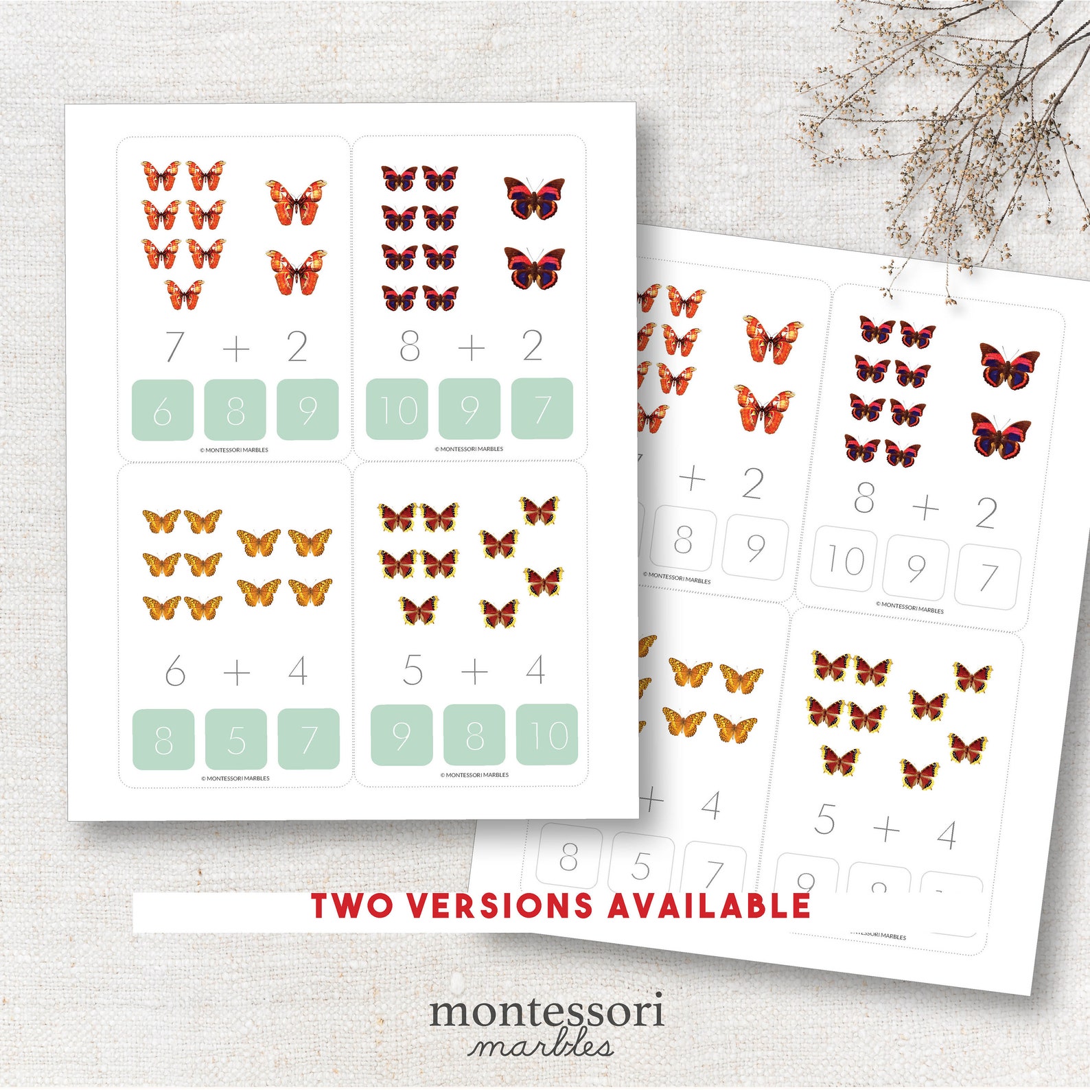 BUTTERFLY Counting 1 to 20 Kindergarten Math Learn to Count - Etsy