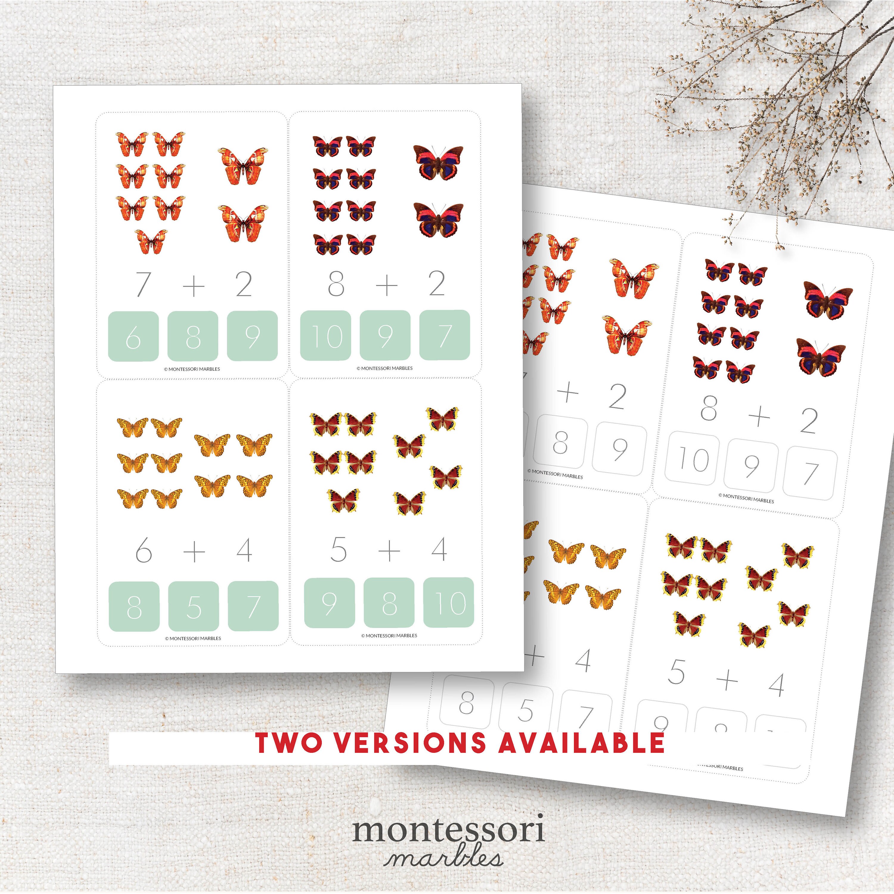 BUTTERFLY Counting 1 to 20 Kindergarten Math Learn to Count - Etsy
