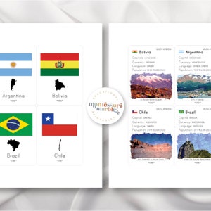 SOUTH AMERICA Fact Cards With Watercolor Painting | Montessori Inspired ...