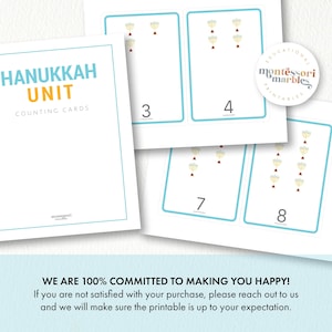 HANUKKAH Counting Cards, Counter Cards, Count 1 to 10, Preschool Math ...