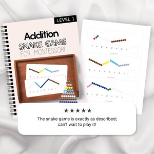 SNAKE GAME Addition Workbook Montessori Math Workbook Simple Addition ...