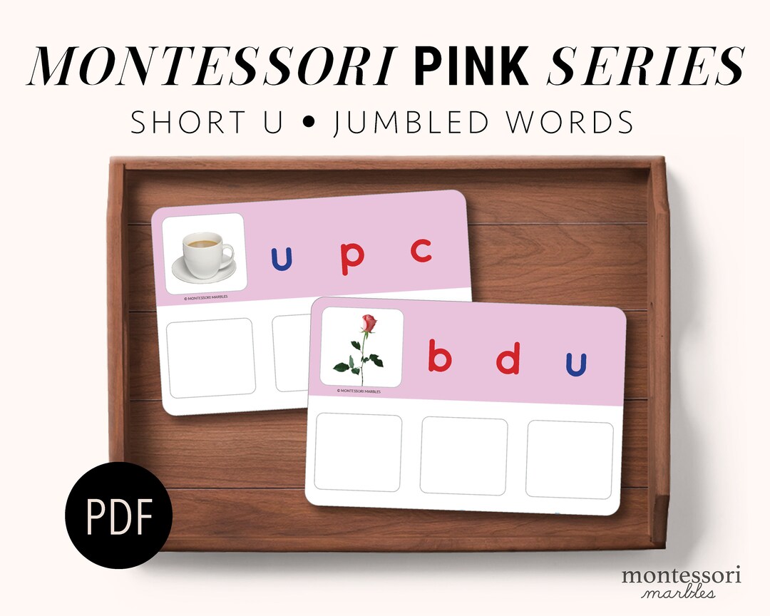 Montessori Pink Series Jumbled Word Cards for Short U - Etsy