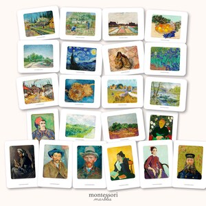 VINCENT VAN GOGH Matching Picture Cards Famous Paintings Art | Etsy
