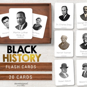BLACK HISTORY MONTH Famous African Americans Flash Cards - Etsy