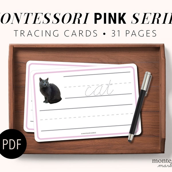 Montessori Cursive Worksheet - Etsy