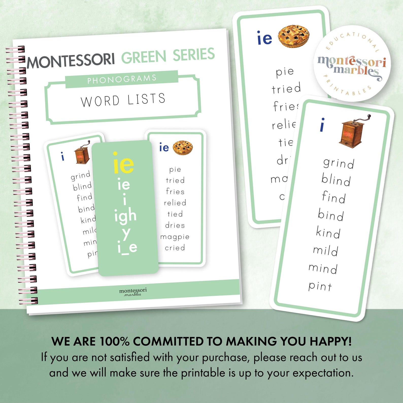 MONTESSORI GREEN SERIES Phonogram Word Lists | Emerging Readers ...