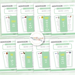 MONTESSORI GREEN SERIES Phonogram Word Lists Emerging Readers ...