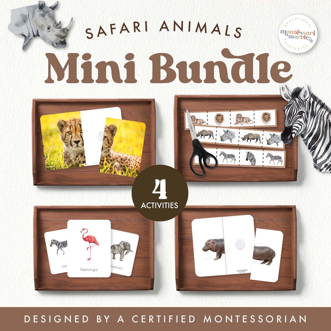 Safari Animals Mini Bundle 4 Activities | African Wildlife Cutting ...
