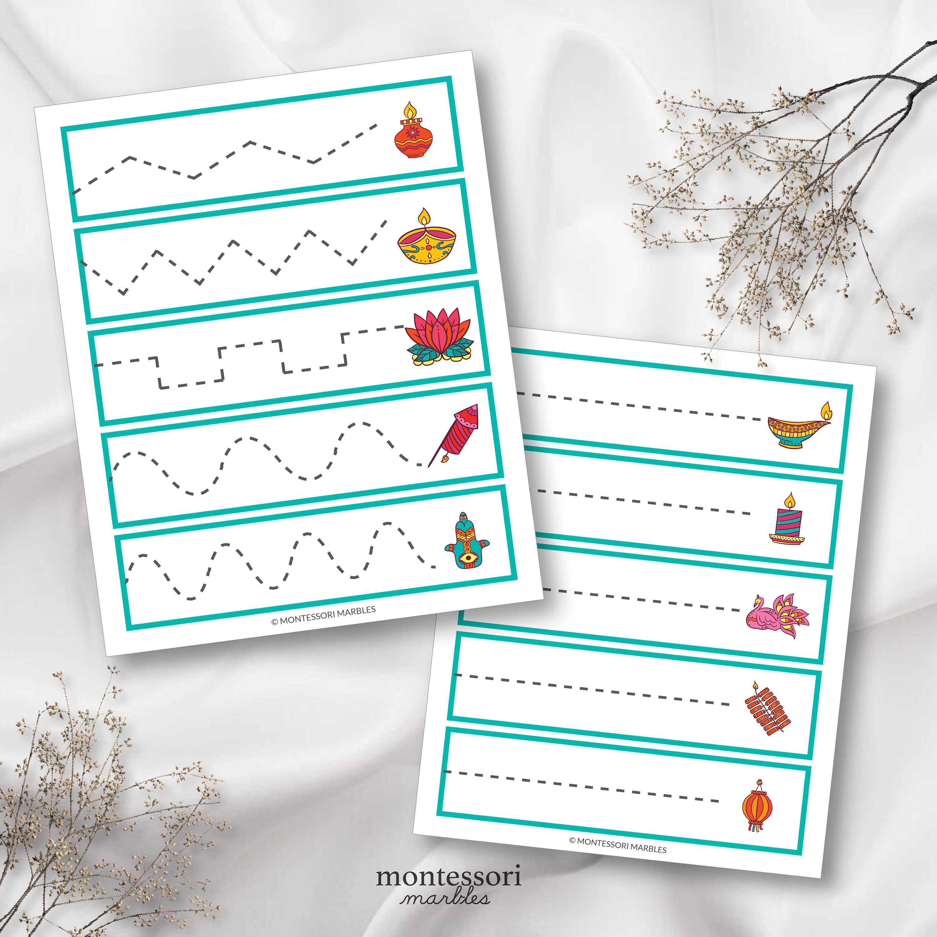 DIWALI Cutting Strips Montessori Inspired Printable Fine Motor Skills ...