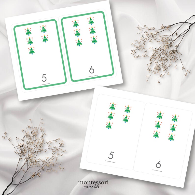 CHRISTMAS Counting Cards Counter Cards Count 1 to 10 - Etsy